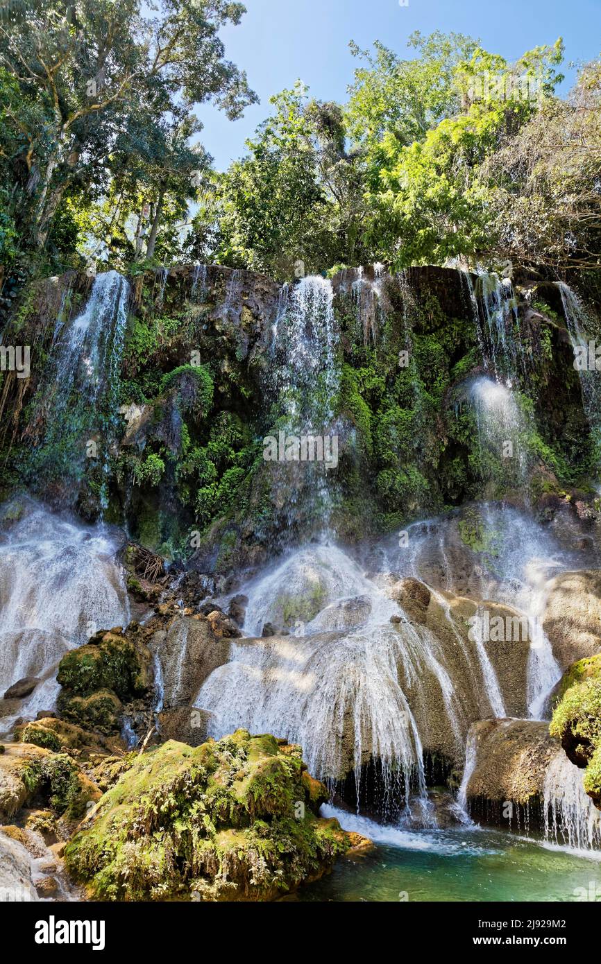 El Nicho waterfalls, on the water trail, Sendero Reino de las Aguas ...