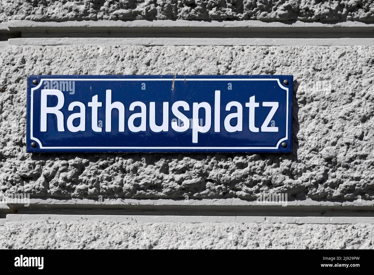 Lettering Town Hall Square, Rathausplatz Stock Photo - Alamy