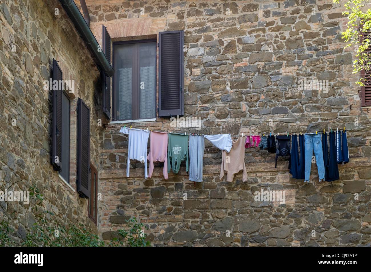 Laundry hanging siena italy hi-res stock photography and images - Alamy