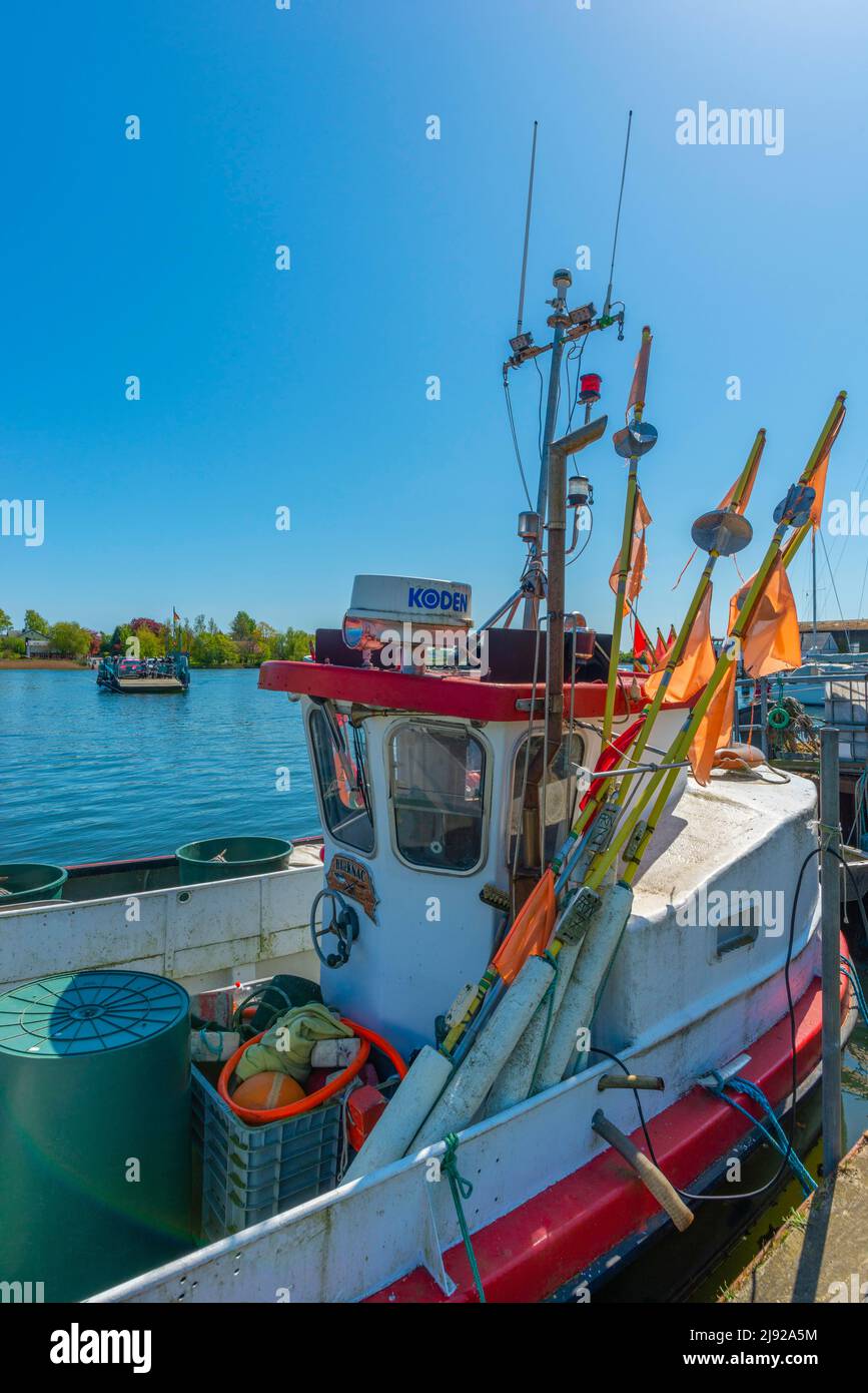 Arnis, smallest German town, Schlei, ferry, motor ferry, rope drive ...