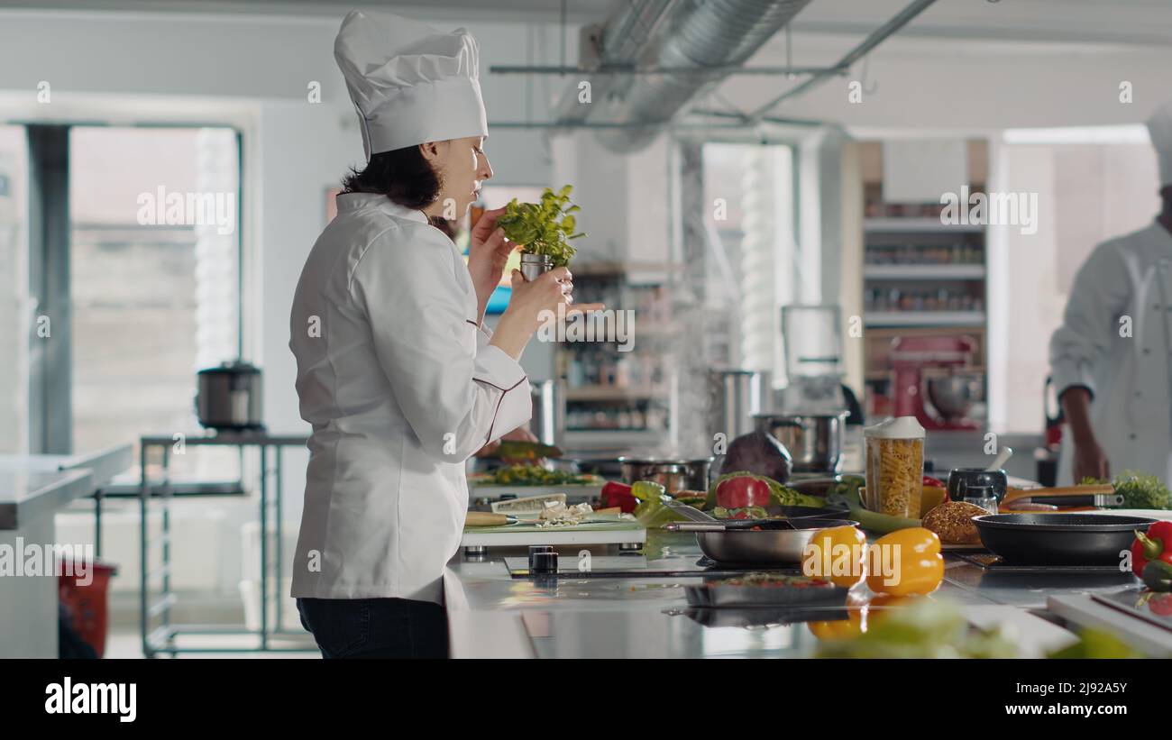 Chef smelling salad hi-res stock photography and images - Alamy