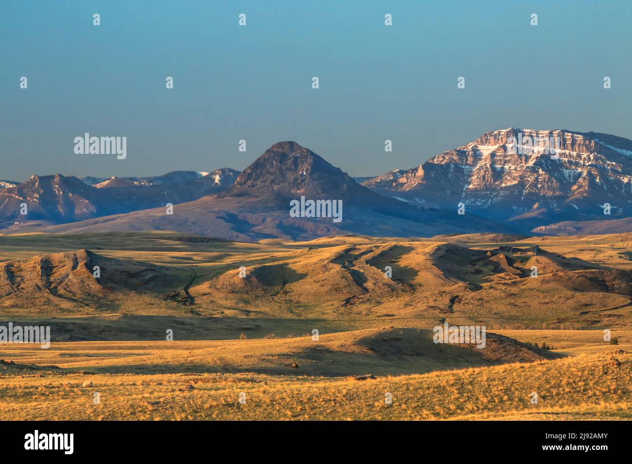 haystack butte and steamboat mountain rising above the prairie near ...