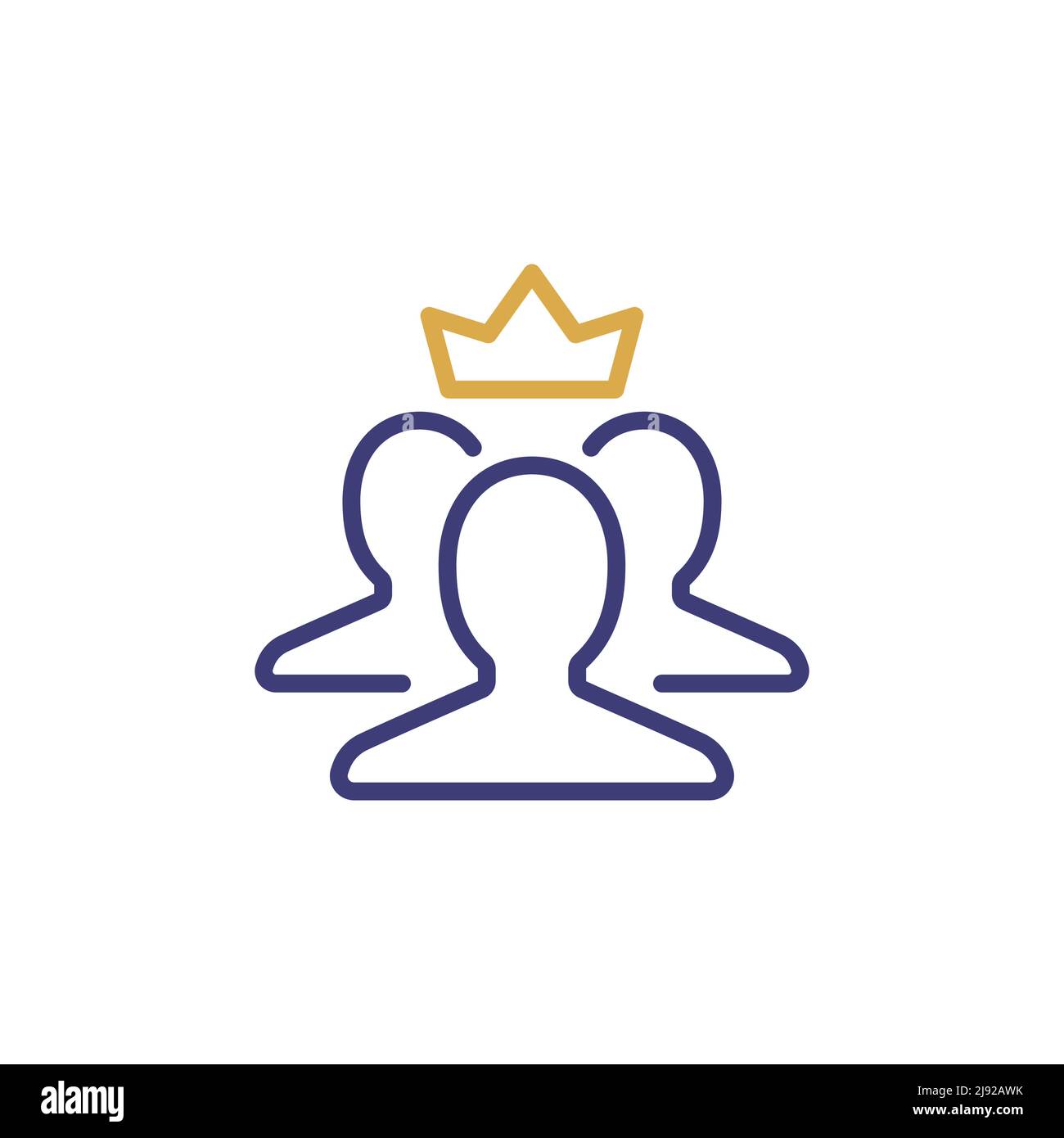 Customer membership client crown icon. VIP member king pictogram stroke ...