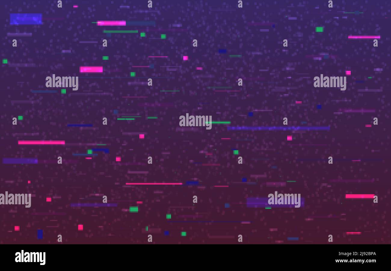 Glitch color pixels. Cyberpunk digital texture. Disintegration video ...