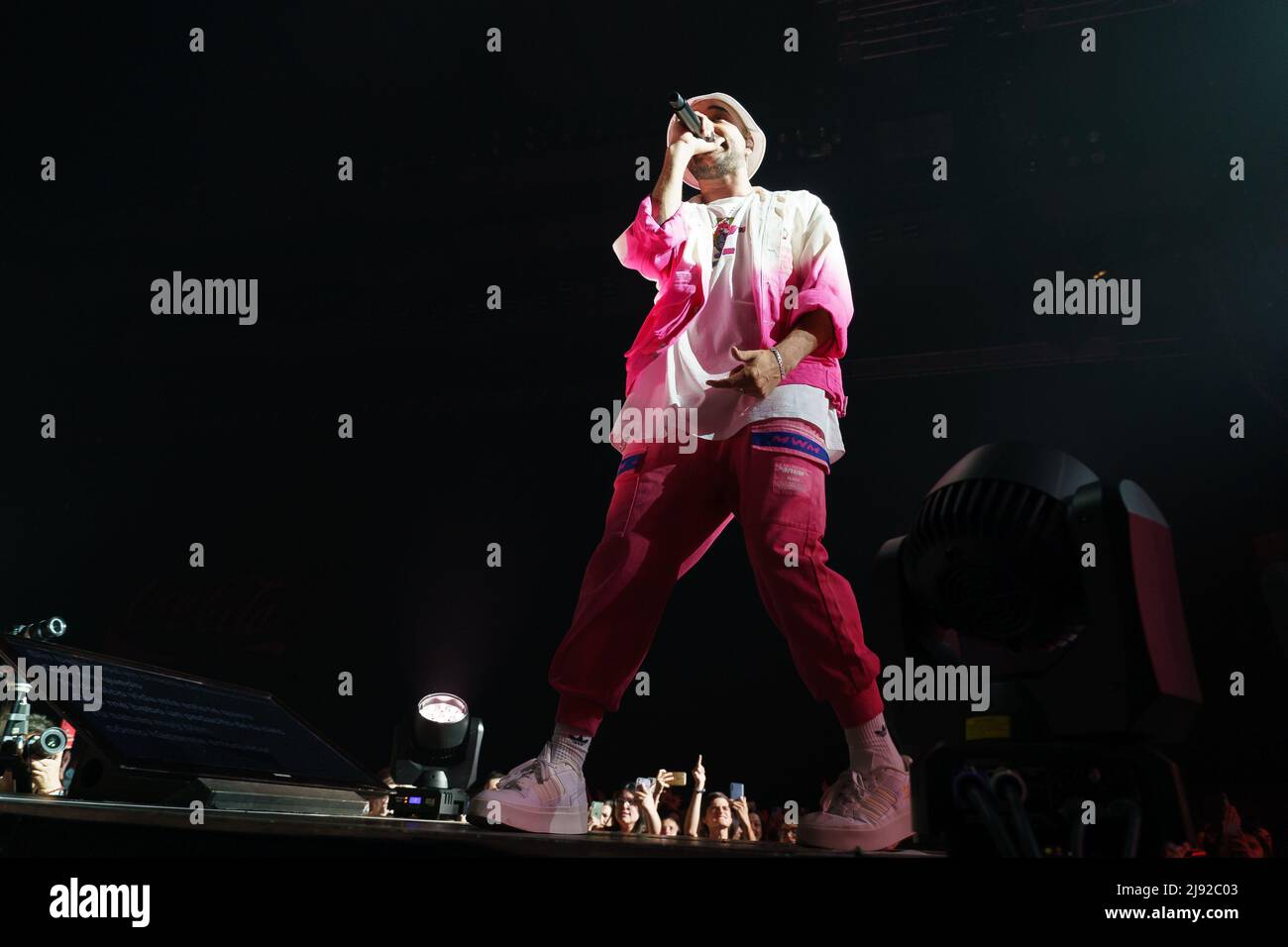 Singer Nil Moliner performs during the concert "Nuestra Locura Tour" at ...