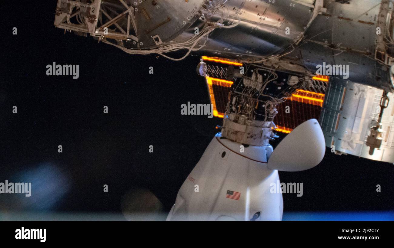 Earth Atmosphere. 17th May, 2022. The forward end of the SpaceX Dragon ...