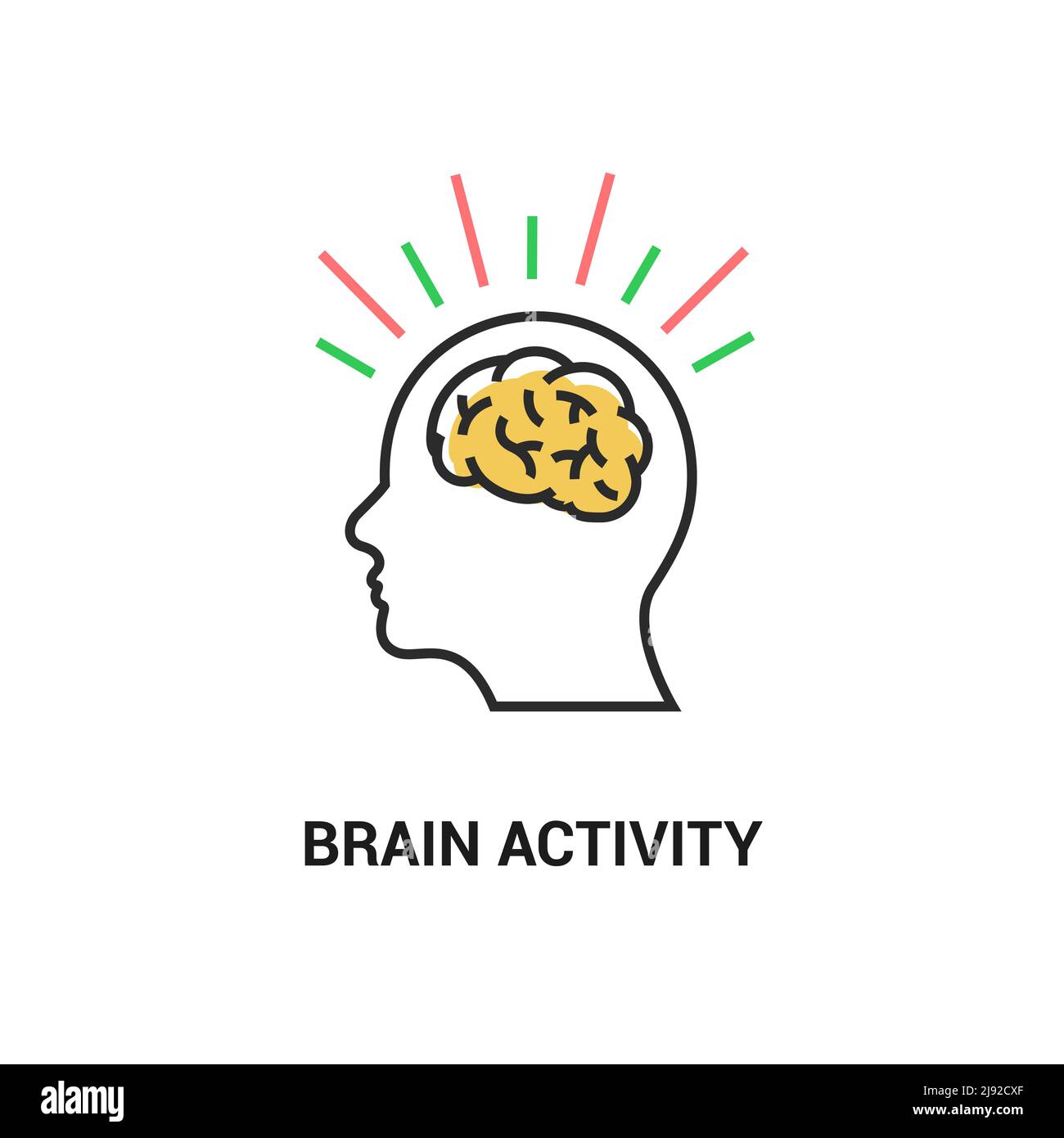 Brainstorm activity vector icon idea. Brain storm lighting power ...