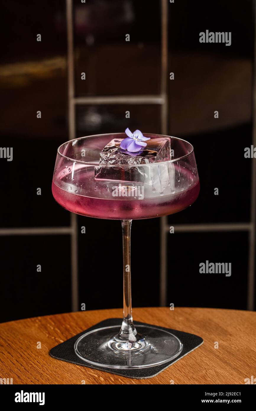 Aviation, drink with gin, lemon juice,maraschino liqueur and violet ...