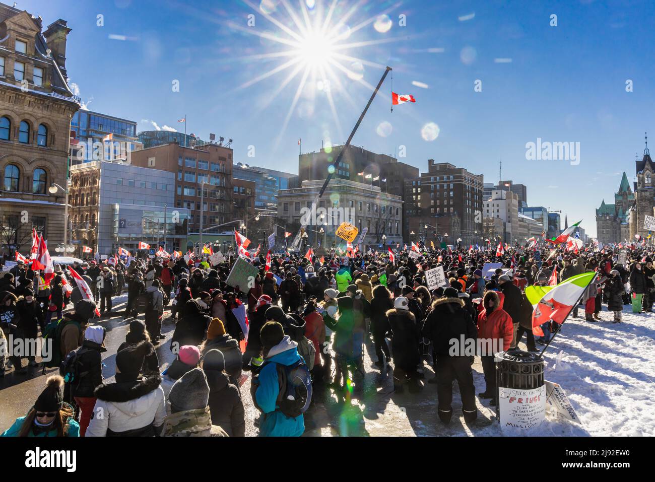 OTTAWA, ONTARIO, CANADA: 29th January 2022: Thousands of people unite ...