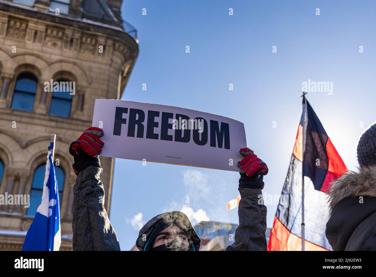 OTTAWA, ONTARIO, CANADA: 29th January 2022: Activists fight against ...