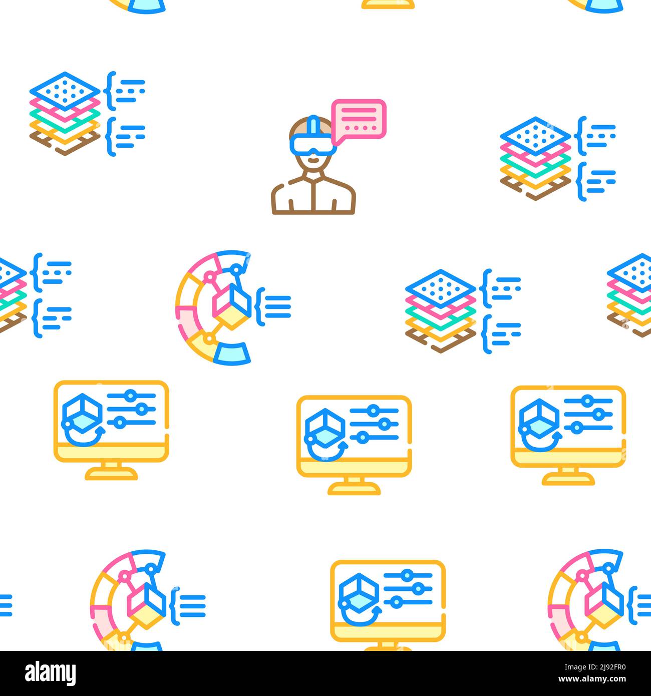 Vr Designer Occupation Vector Seamless Pattern Stock Vector Image & Art - Alamy