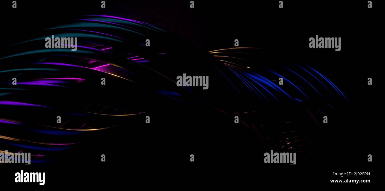 Extraordinary Abstract Flow Neon BluePurple Iillustration Background ...