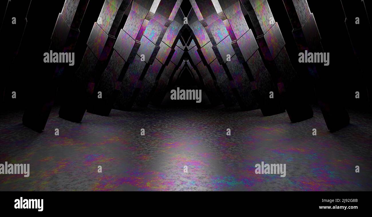 Unknown Metallic Basement Underground Hall Gray Banner Background ...