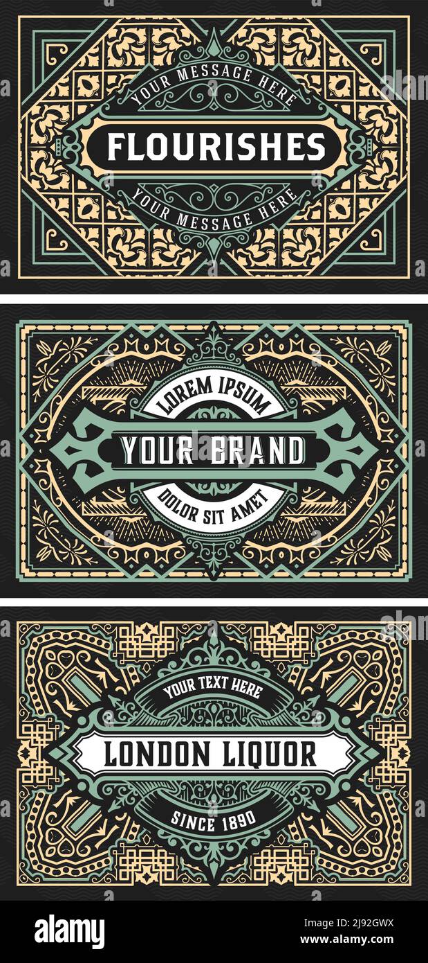 Set of 3 vintage labels for packing Stock Vector Image & Art - Alamy