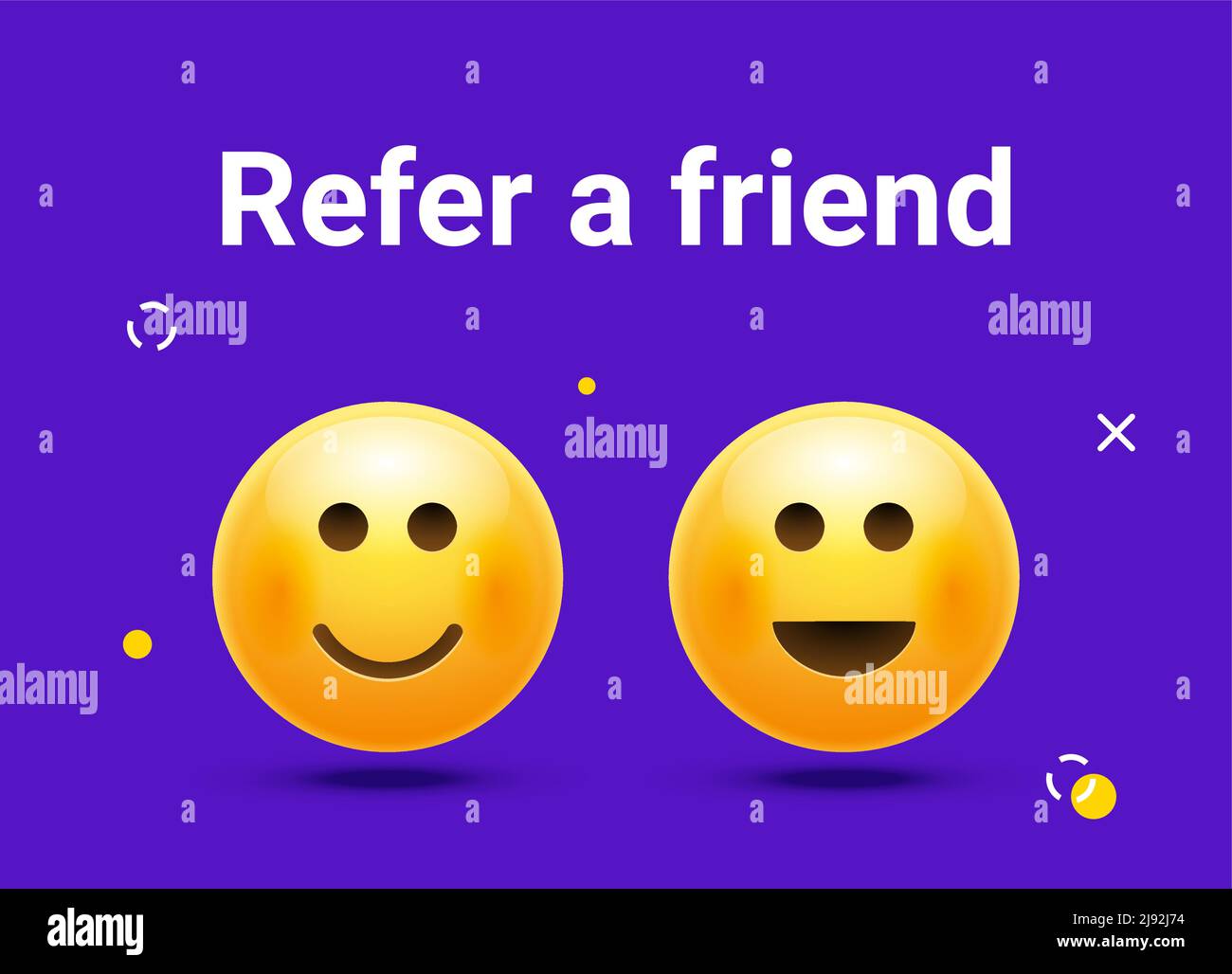 Refer friend emoji referral icon 3d vector illustration background ...