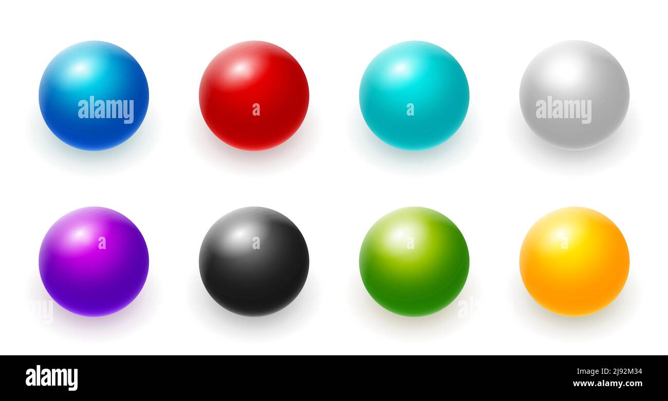 Rainbow 3d ball blue red sphere yellow vector isolated color circle ...