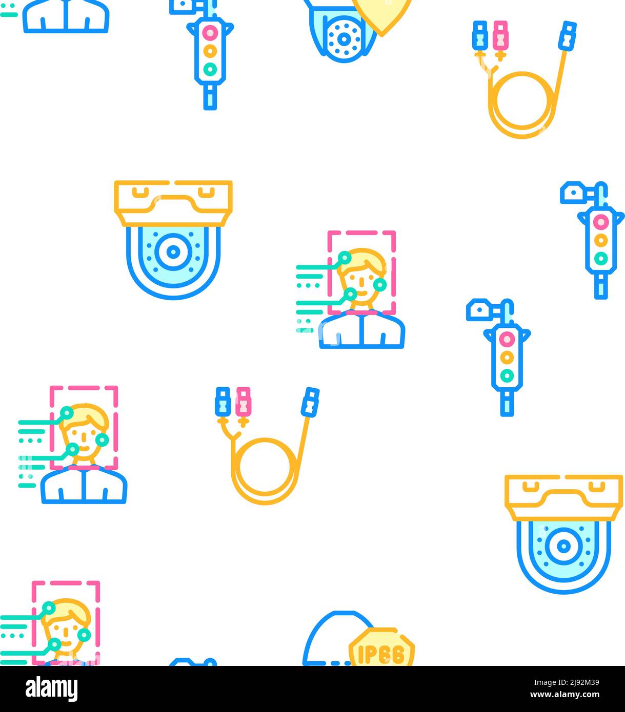 Cctv Camera Security Vector Seamless Pattern Stock Vector Image & Art ...