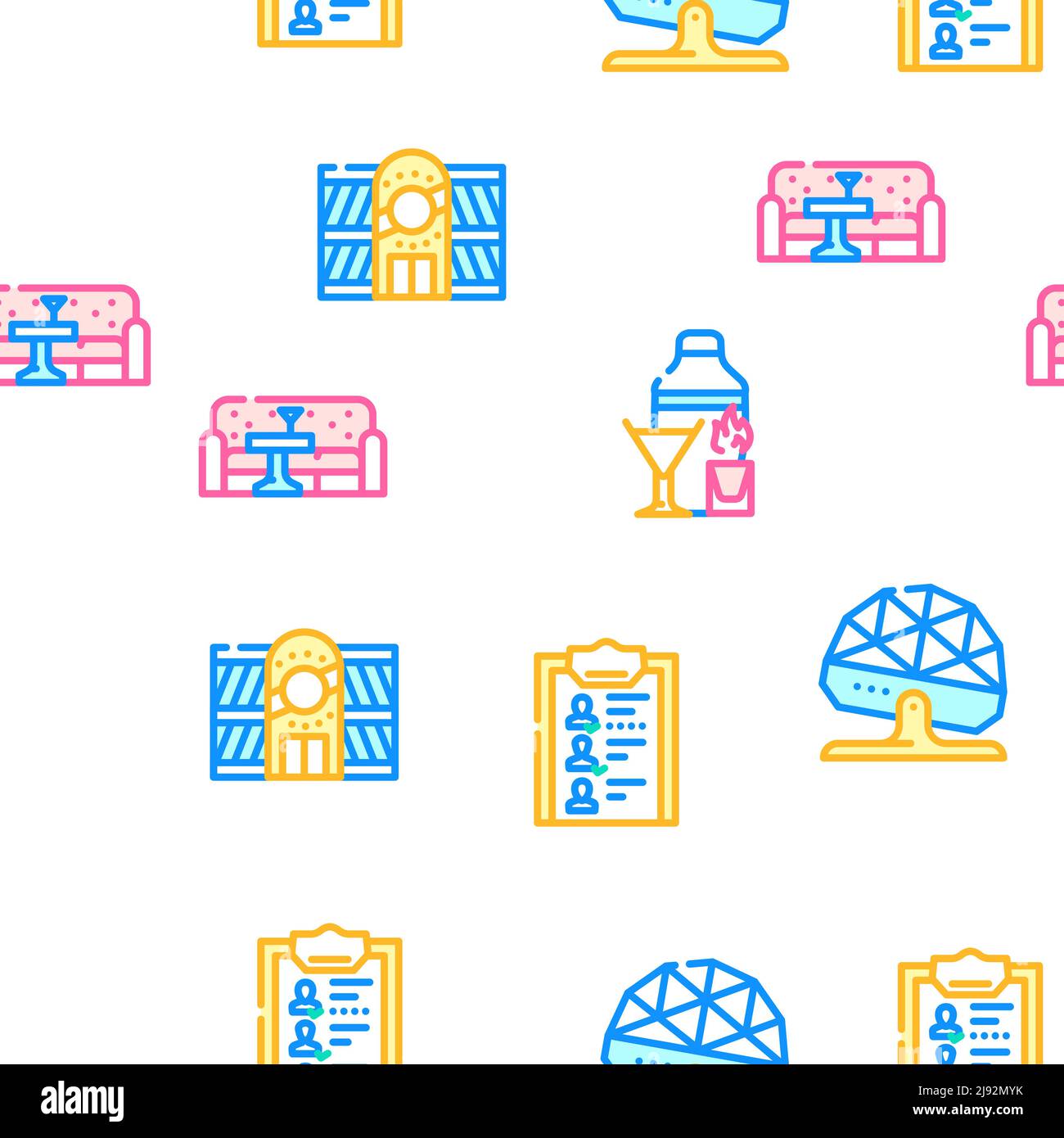 Night Club Dance Party Vector Seamless Pattern Stock Vector Image & Art ...