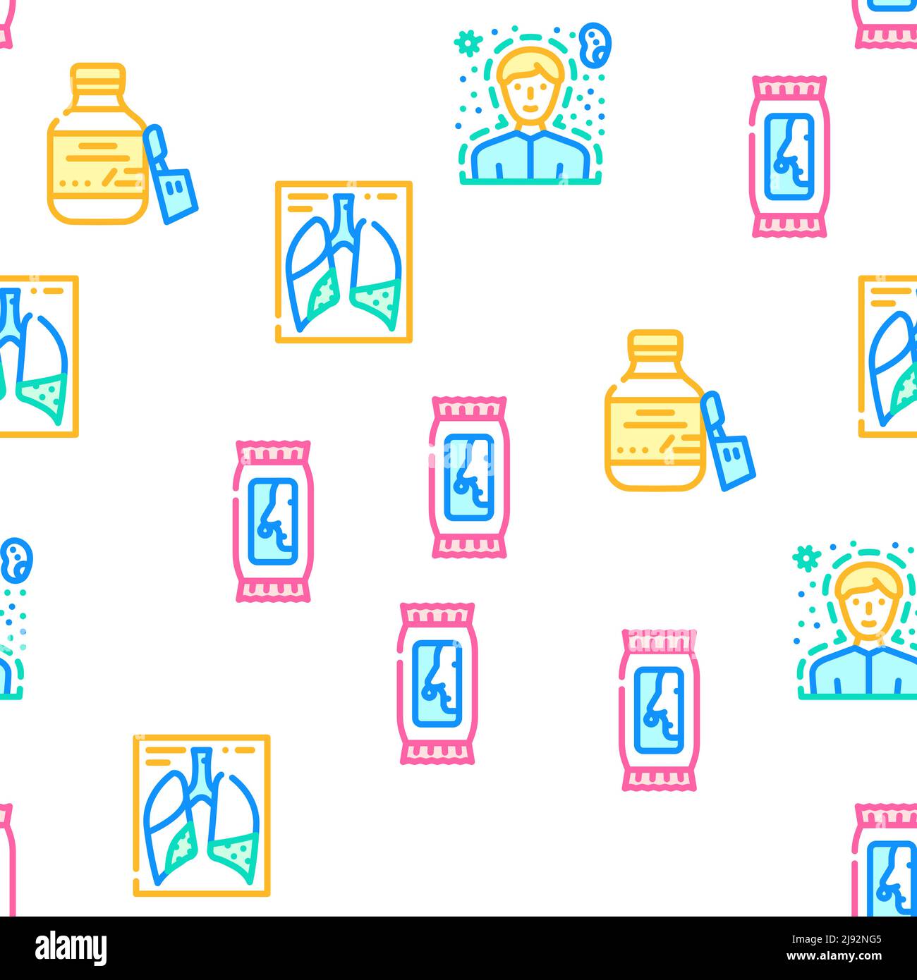 Flu Disease Treatment Vector Seamless Pattern Stock Vector Image & Art ...