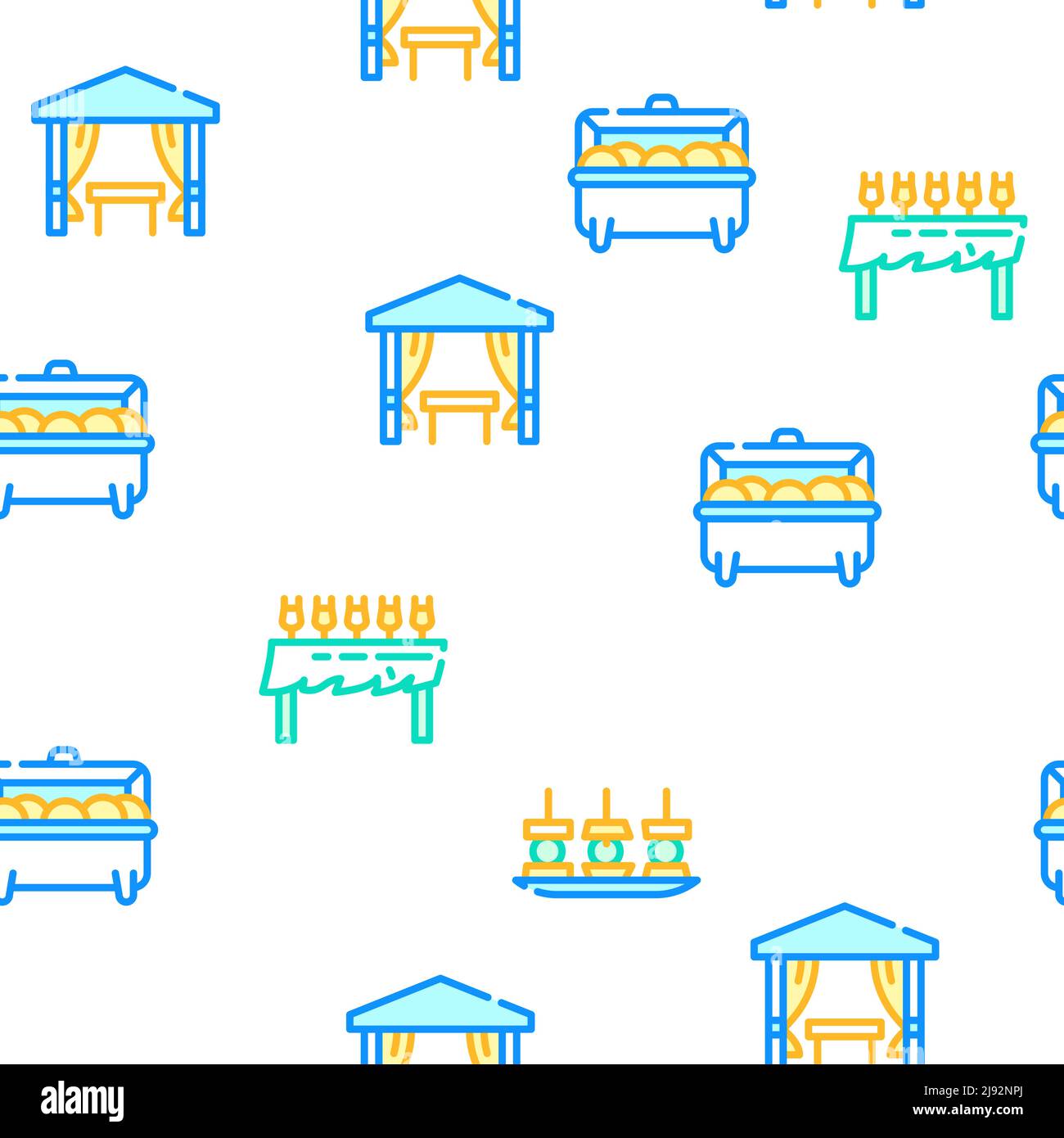 Catering Food Service Vector Seamless Pattern Stock Vector Image & Art ...