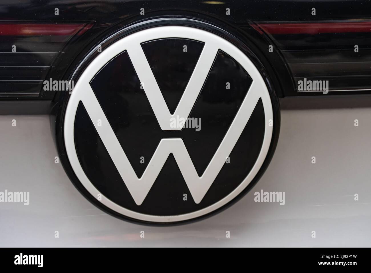 WETZLAR, GERMANY 2022-04-23: VW Logo. Volkswagen is a German automobile ...