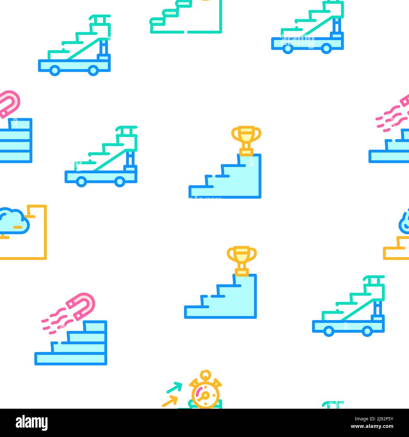 Stair And Achievement Vector Seamless Pattern Stock Vector Image & Art ...