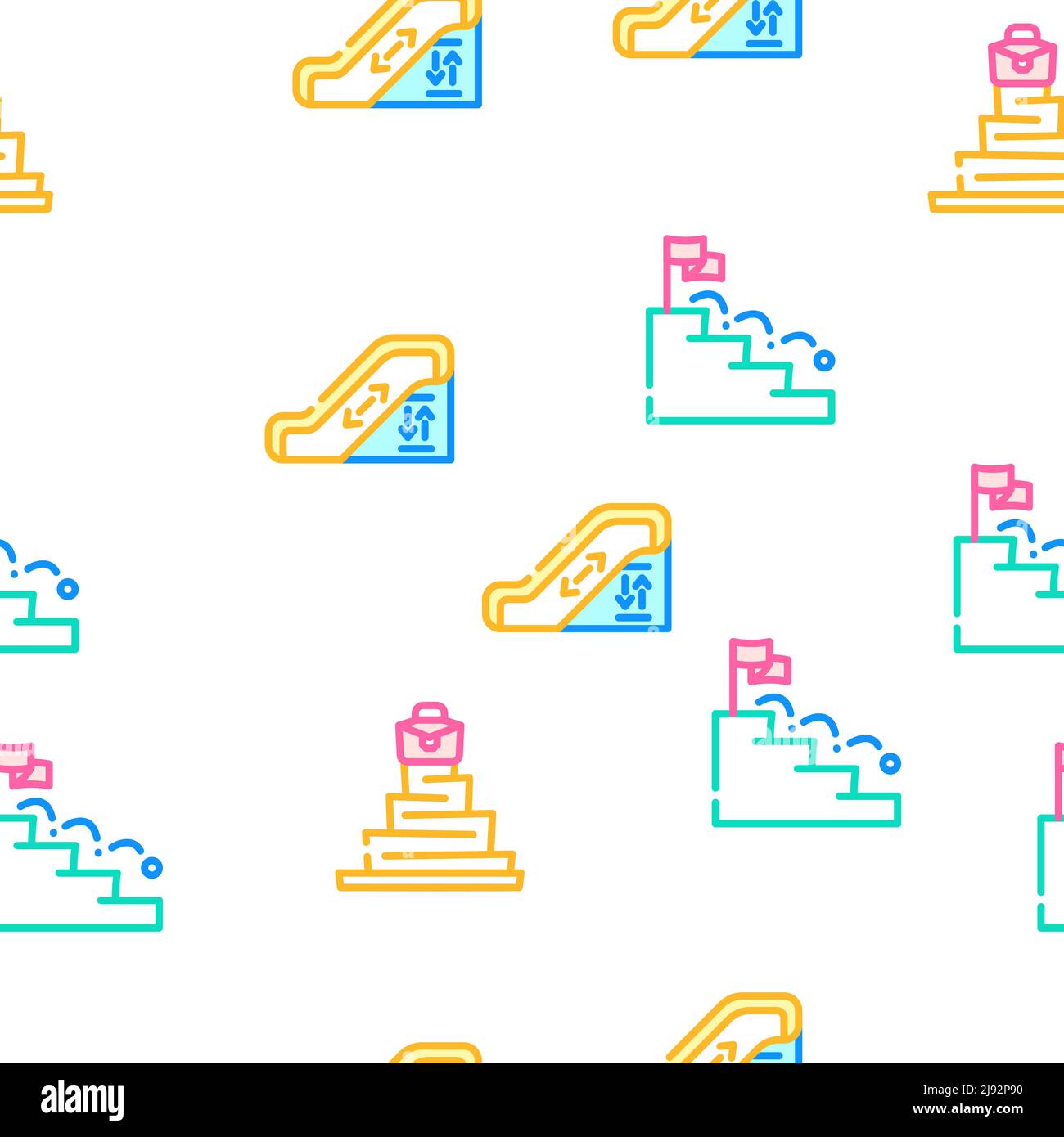 Stair And Achievement Vector Seamless Pattern Stock Vector Image & Art ...