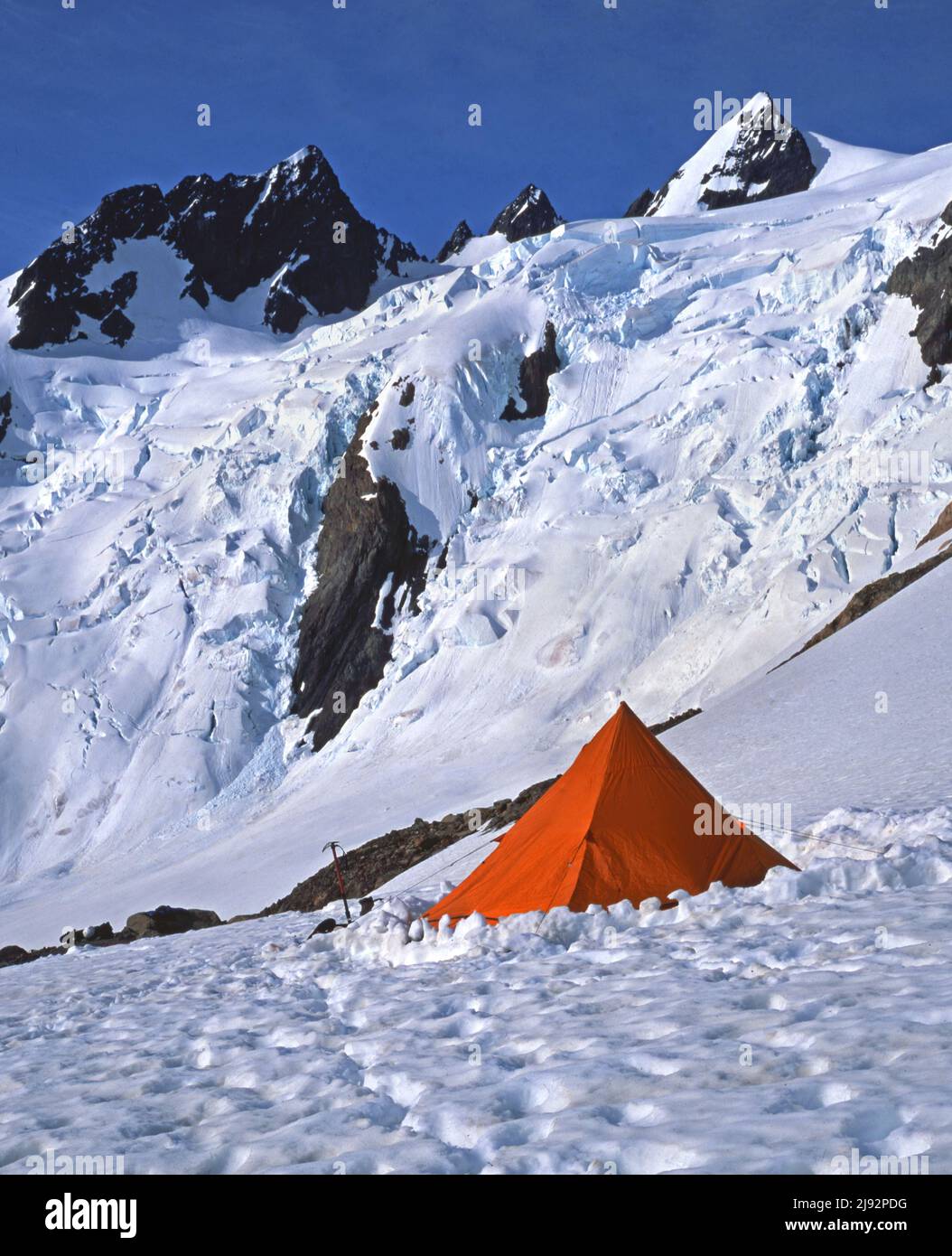 Blue Glacier icefall below the East and Middle Peaks of Mt. Olympus ...