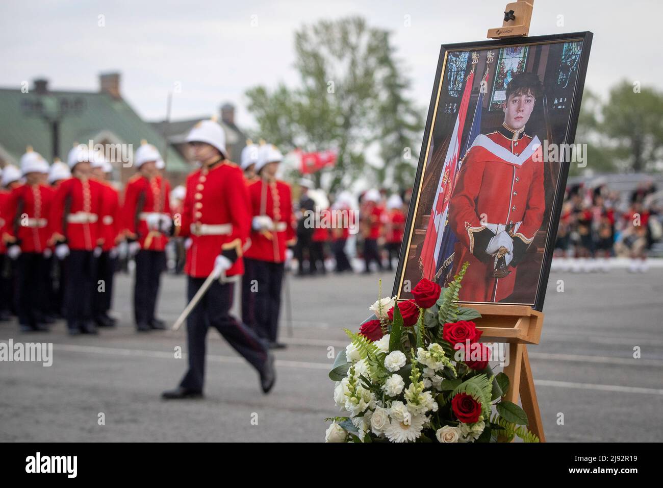 A picture of Officer Cadet Broden Murphy is on display as the ...