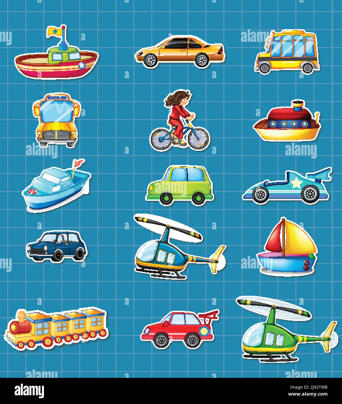 Sticker set of different vehicles illustration Stock Vector Image & Art ...