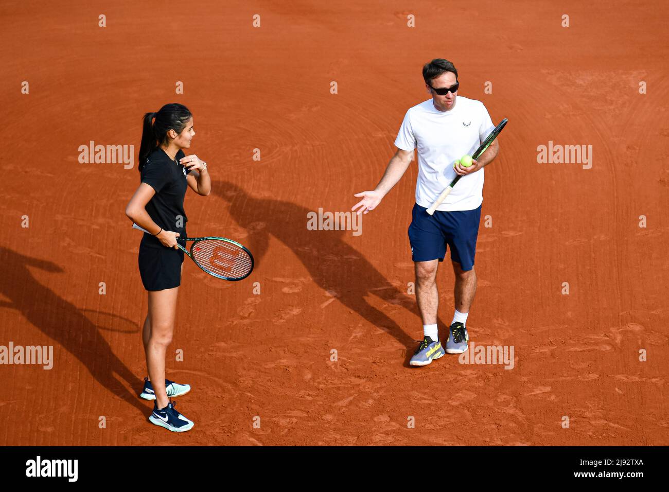 Emma Raducanu of Great Britain and her coach Torben Beltz during the ...