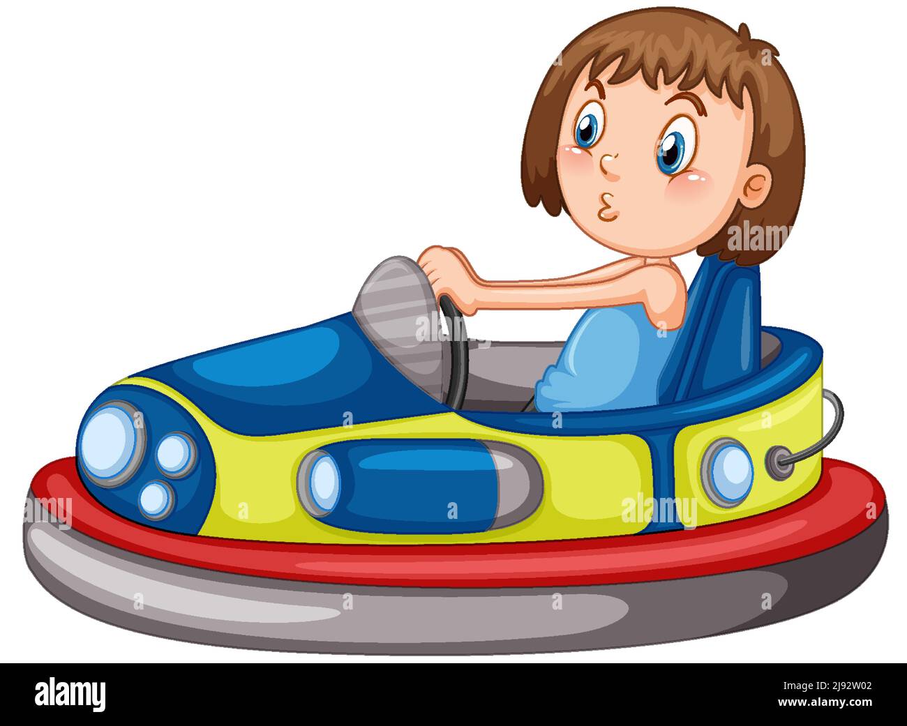 A girl riding bumper car cartoon illustration Stock Vector Image & Art ...