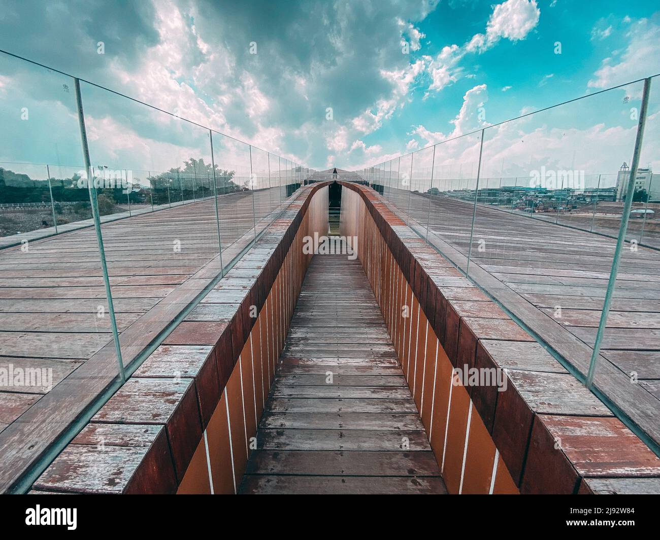 Pa San bridge (or Pasan bridge) on the Chao Phraya River in Nakhon ...