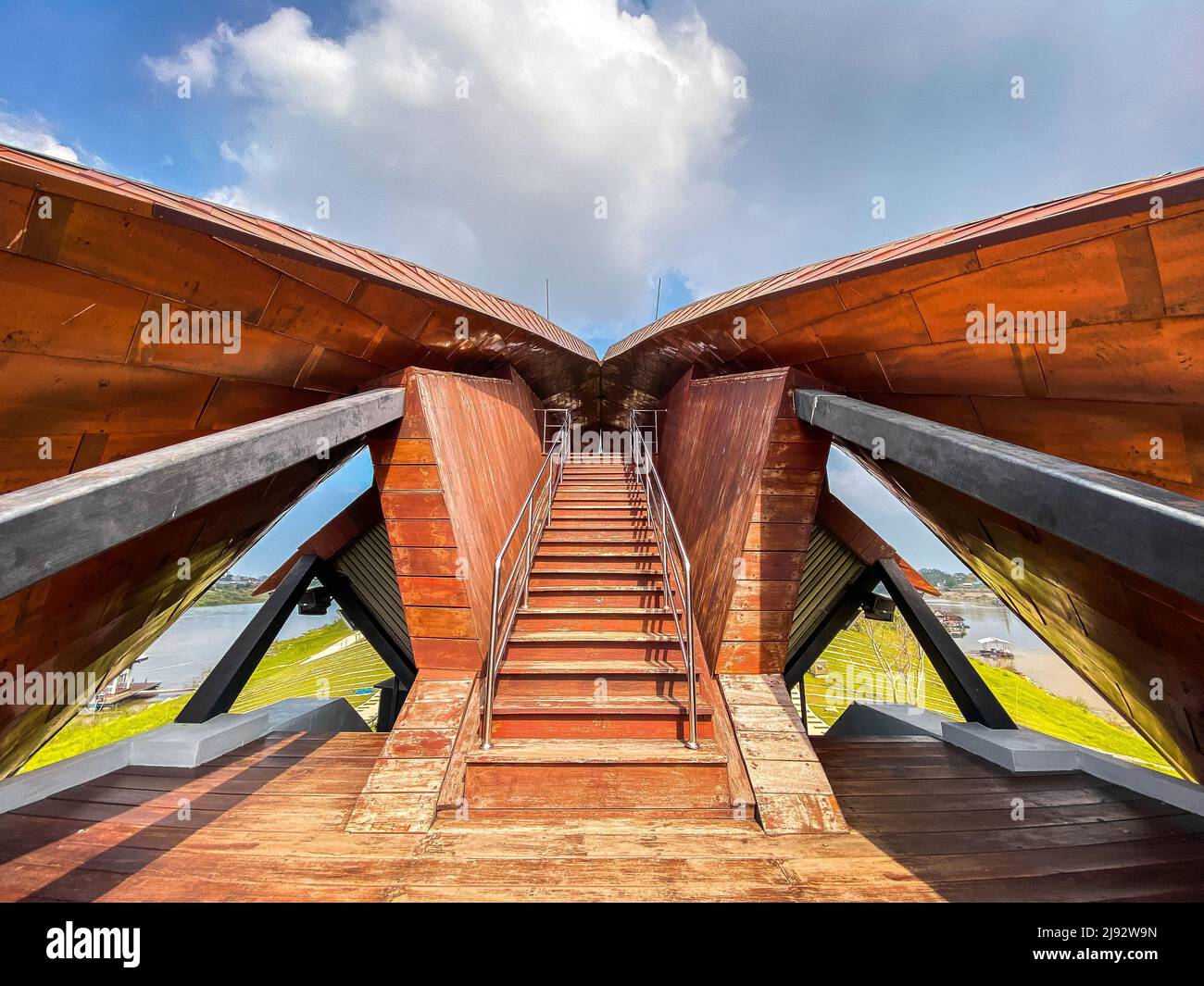 Pa San bridge (or Pasan bridge) on the Chao Phraya River in Nakhon ...