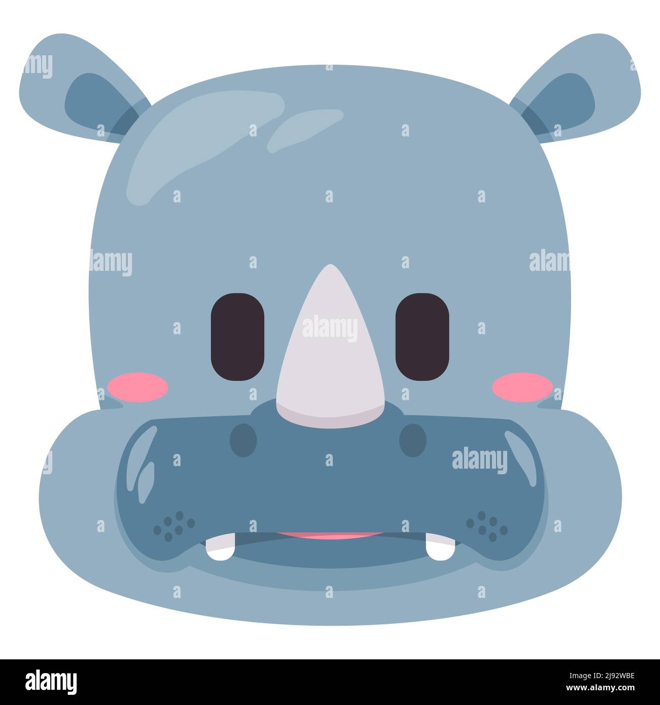 Rhino rhinoceros face mask illustration smile head wild animal smile ...