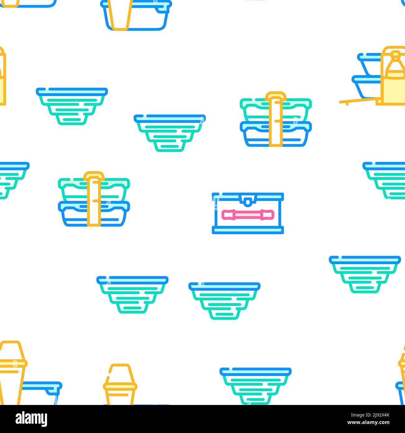 Lunchbox Dishware Vector Seamless Pattern Stock Vector Image & Art - Alamy