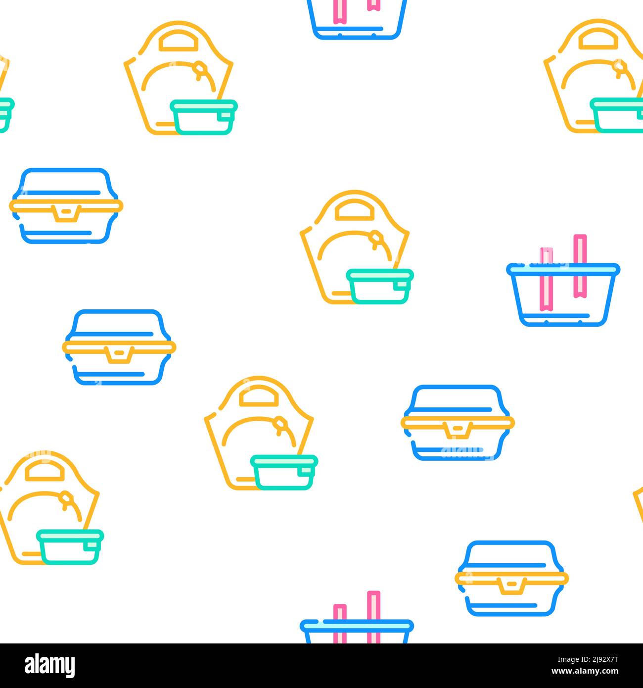 Lunchbox Dishware Vector Seamless Pattern Stock Vector Image & Art - Alamy