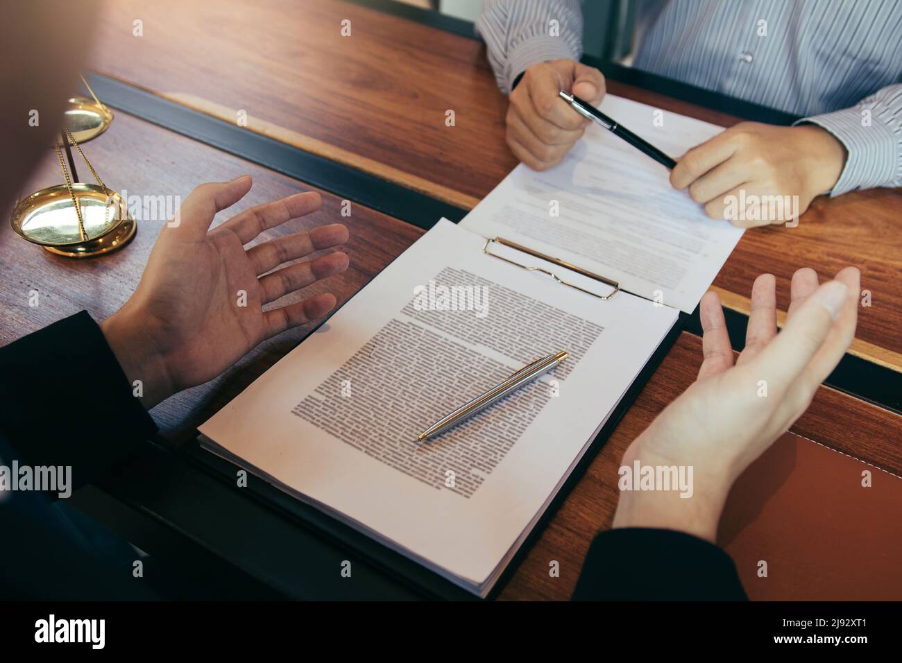 Lawyer explained to the client about the legal issues that must be ...