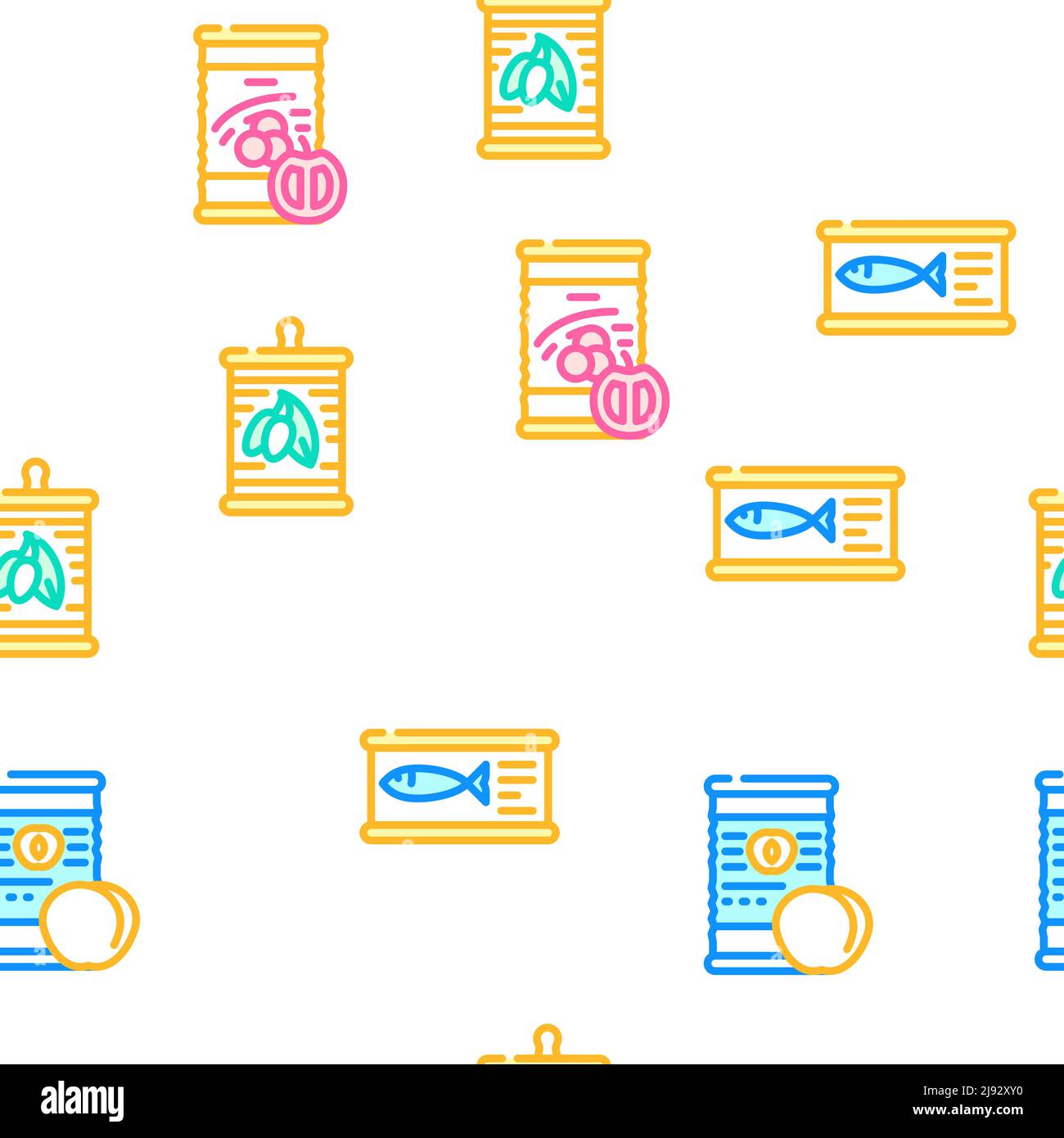 Canned Food Nutrition Vector Seamless Pattern Stock Vector Image & Art ...