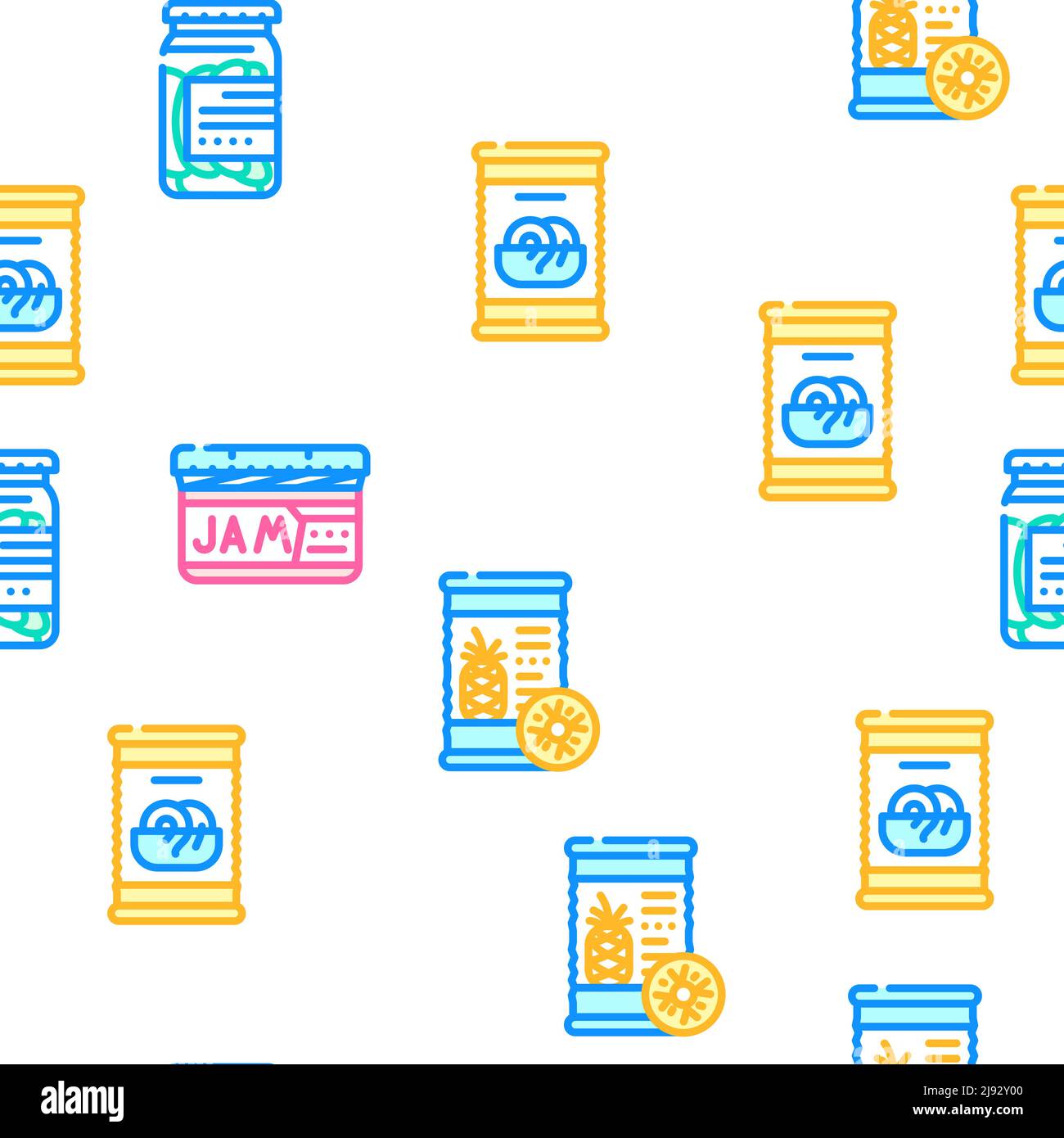 Canned Food Nutrition Vector Seamless Pattern Stock Vector Image & Art ...