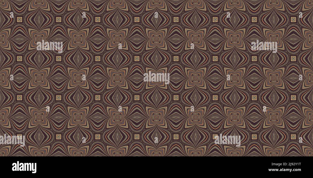 Earthy colours retro sixties geometric seamless border pattern in ...