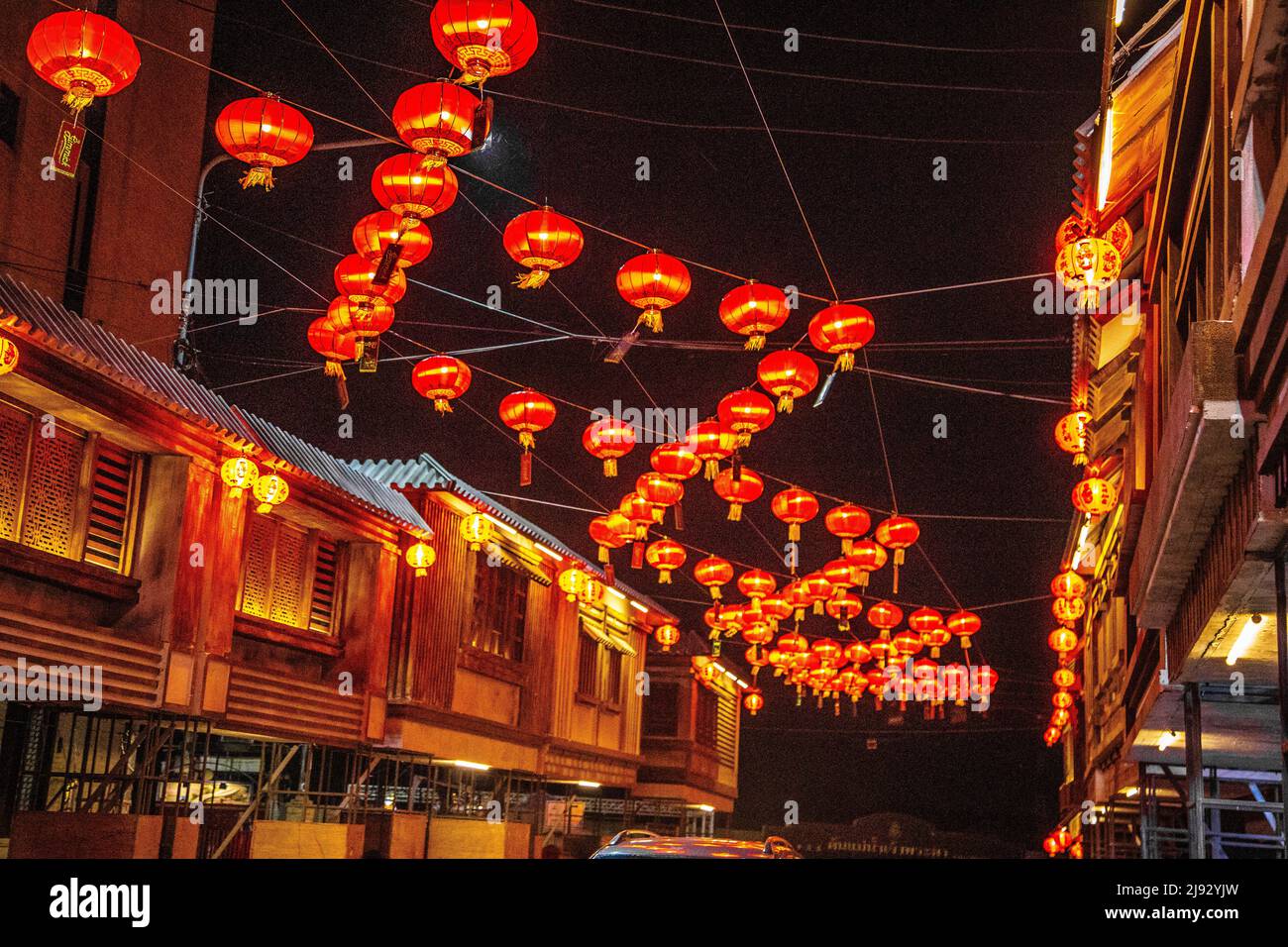 Lantern festival in Nakhon Sawan night market in Thailand Stock Photo ...