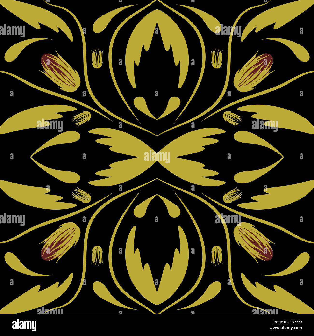 Folk flowers print Floral pattern Ethnic art Stock Vector Image & Art ...