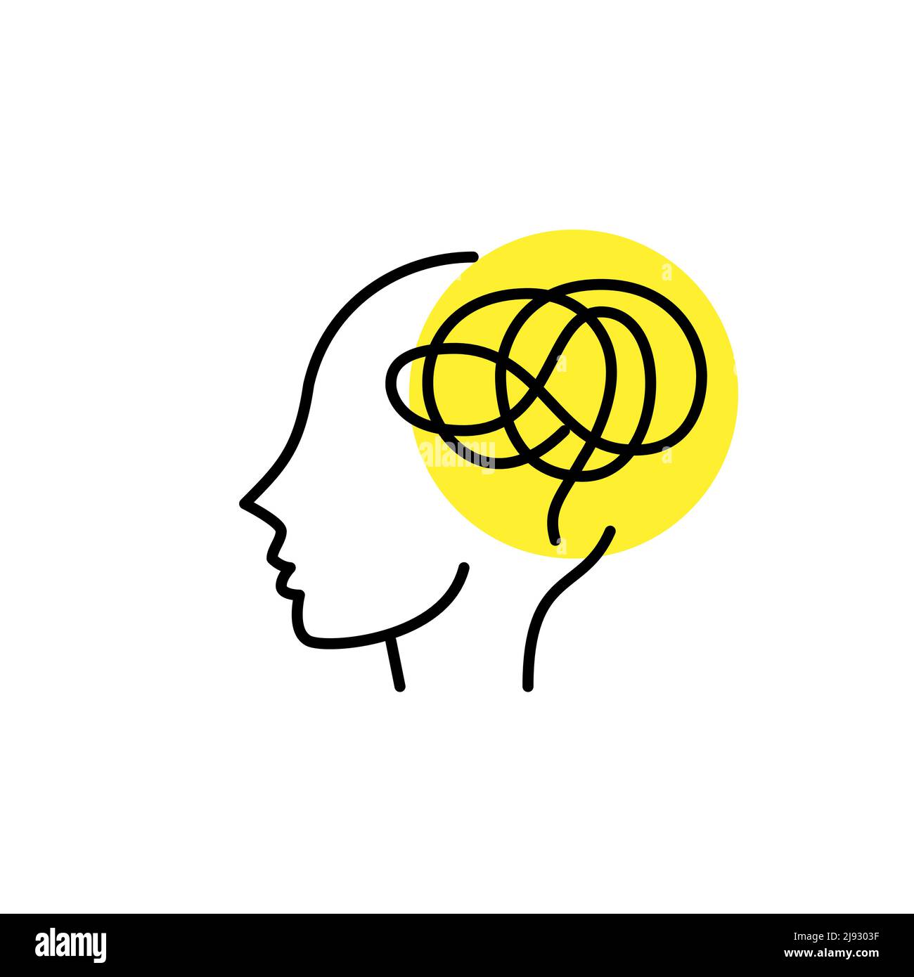 Messed emotions and state of mind. Pixel perfect, editable stroke line ...