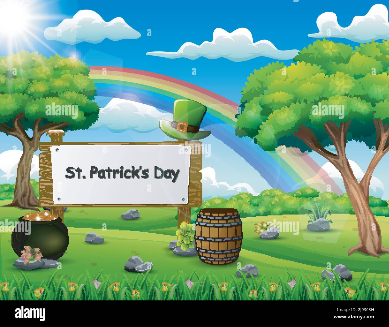 St Patrick's Day a wooden shield with handwritten text on the nature ...