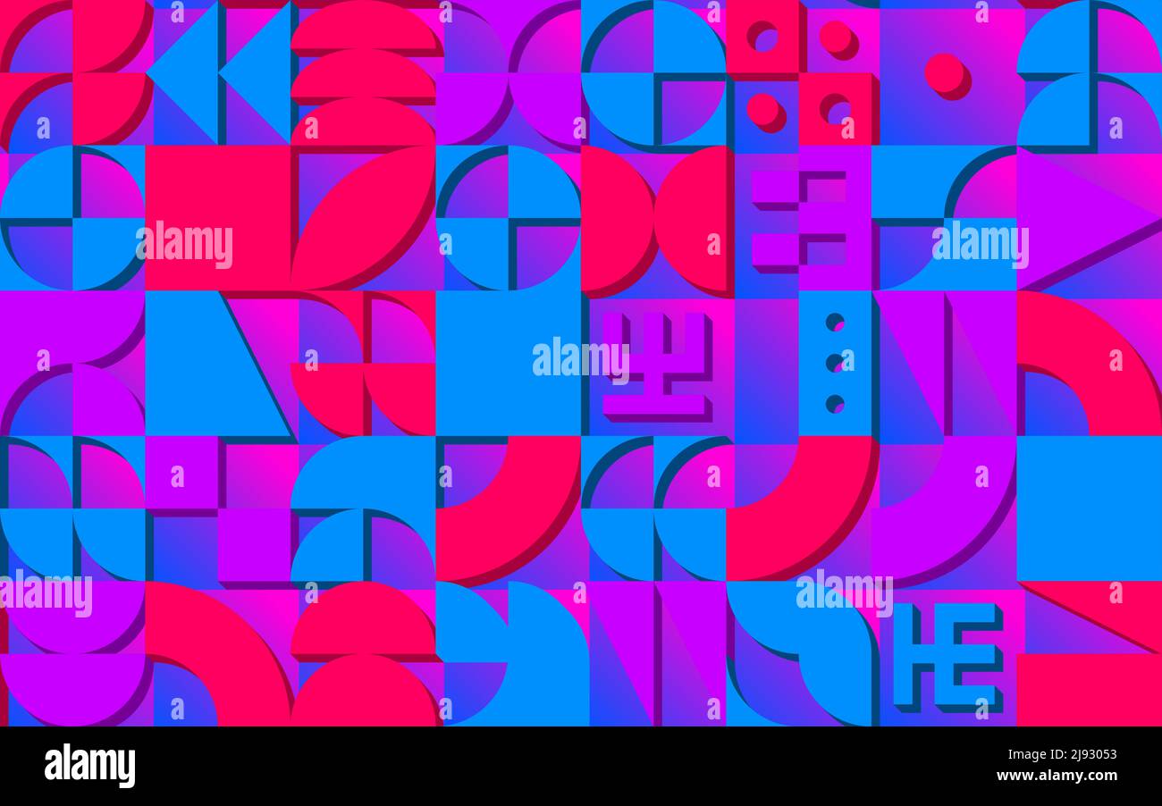 Geometric pattern with retro styled vibrant shapes Stock Vector Image ...