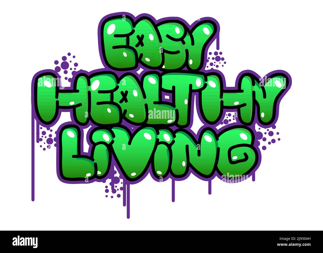 Easy Healthy Living. Graffiti tag. Abstract modern street art ...