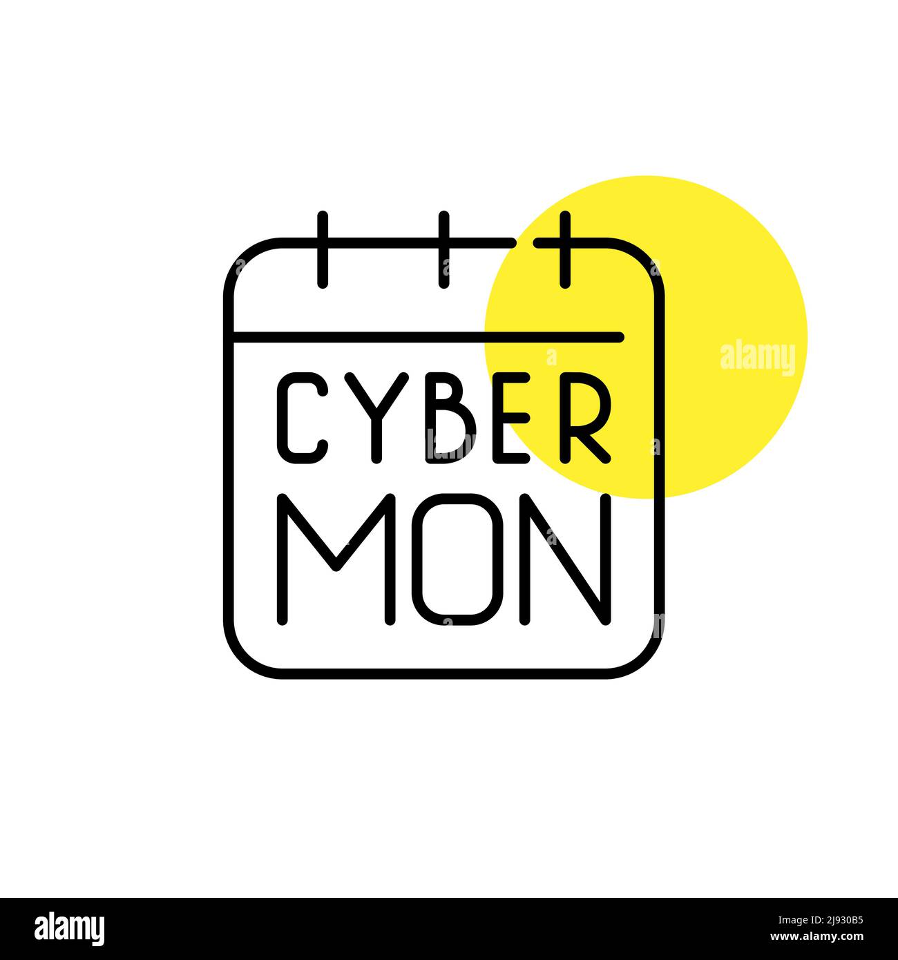 Cyber Monday on a calendar. Pixel perfect, editable stroke line art ...