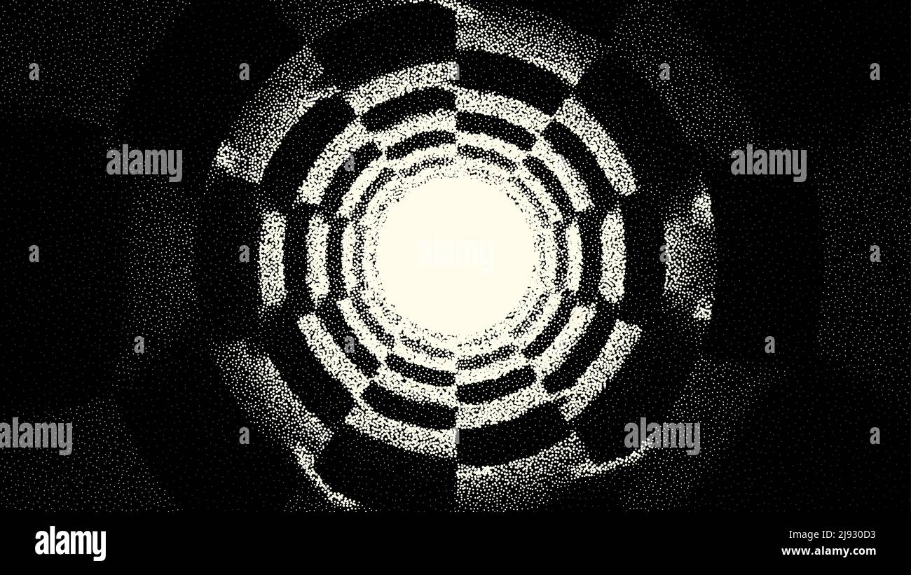 Retro styled docking corridor on space station or light at the end of ...