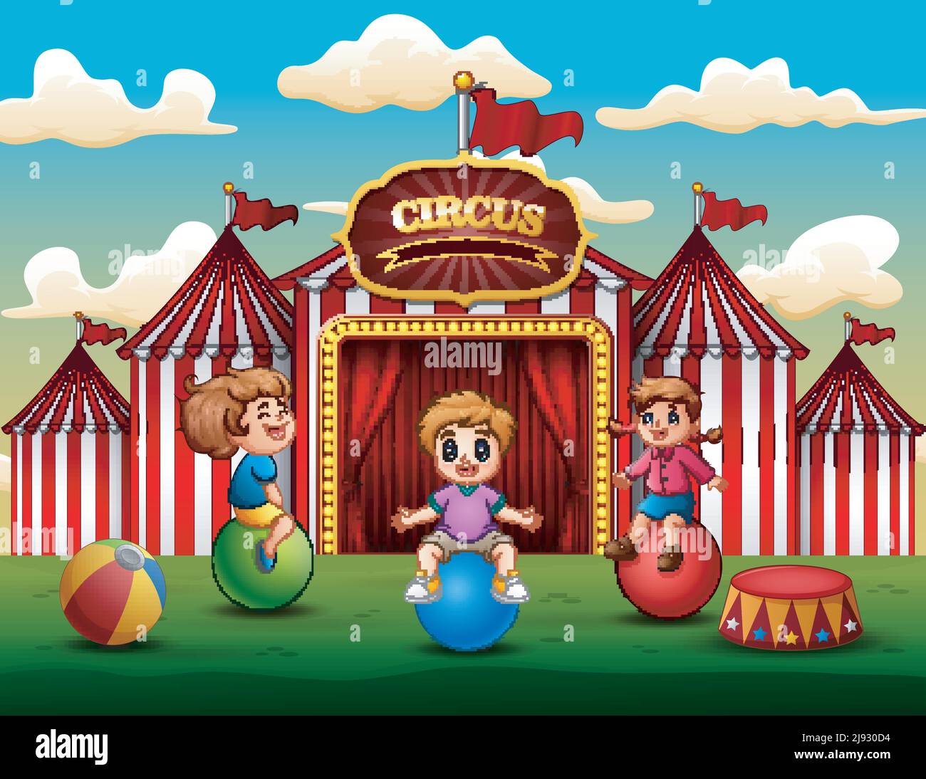 Children fun on carnival Stock Vector Images - Alamy
